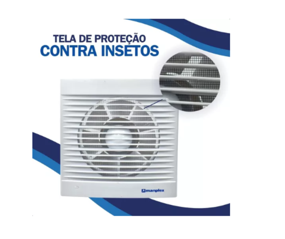 Exaustor Para Banheiro Lavabo 150mm 18W Manplex 220V